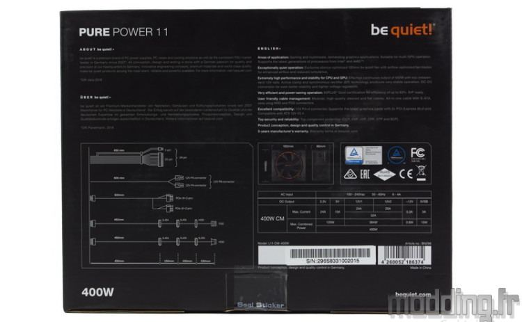 [TEST] Alimentation Bequiet! Pure Power 11 CM 400W | modding.fr